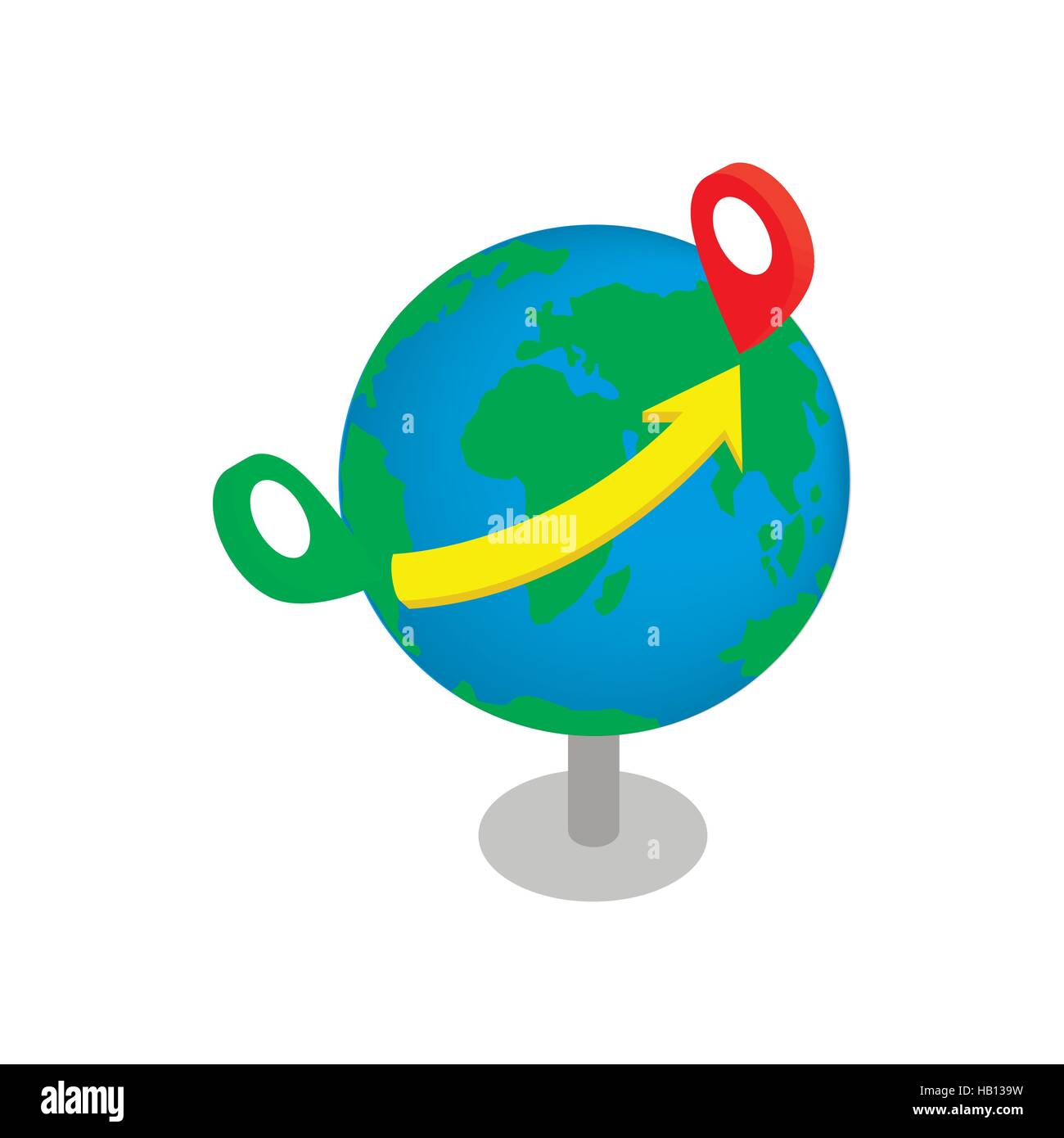 Flight around the world 3d isometric icon Stock Vector Image & Art - Alamy