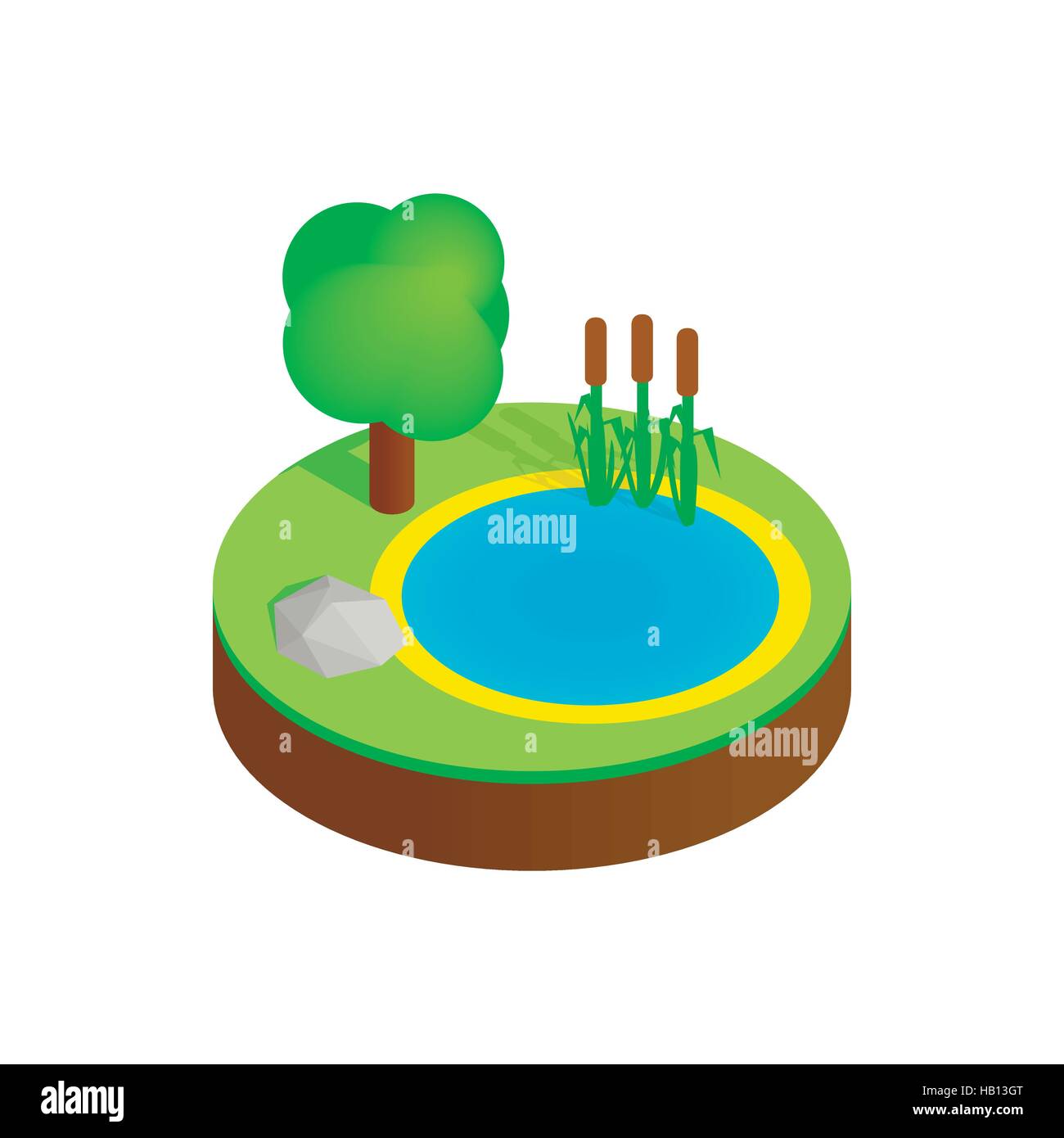 Pond in a summer forest isometric 3d icon Stock Vector Image & Art - Alamy