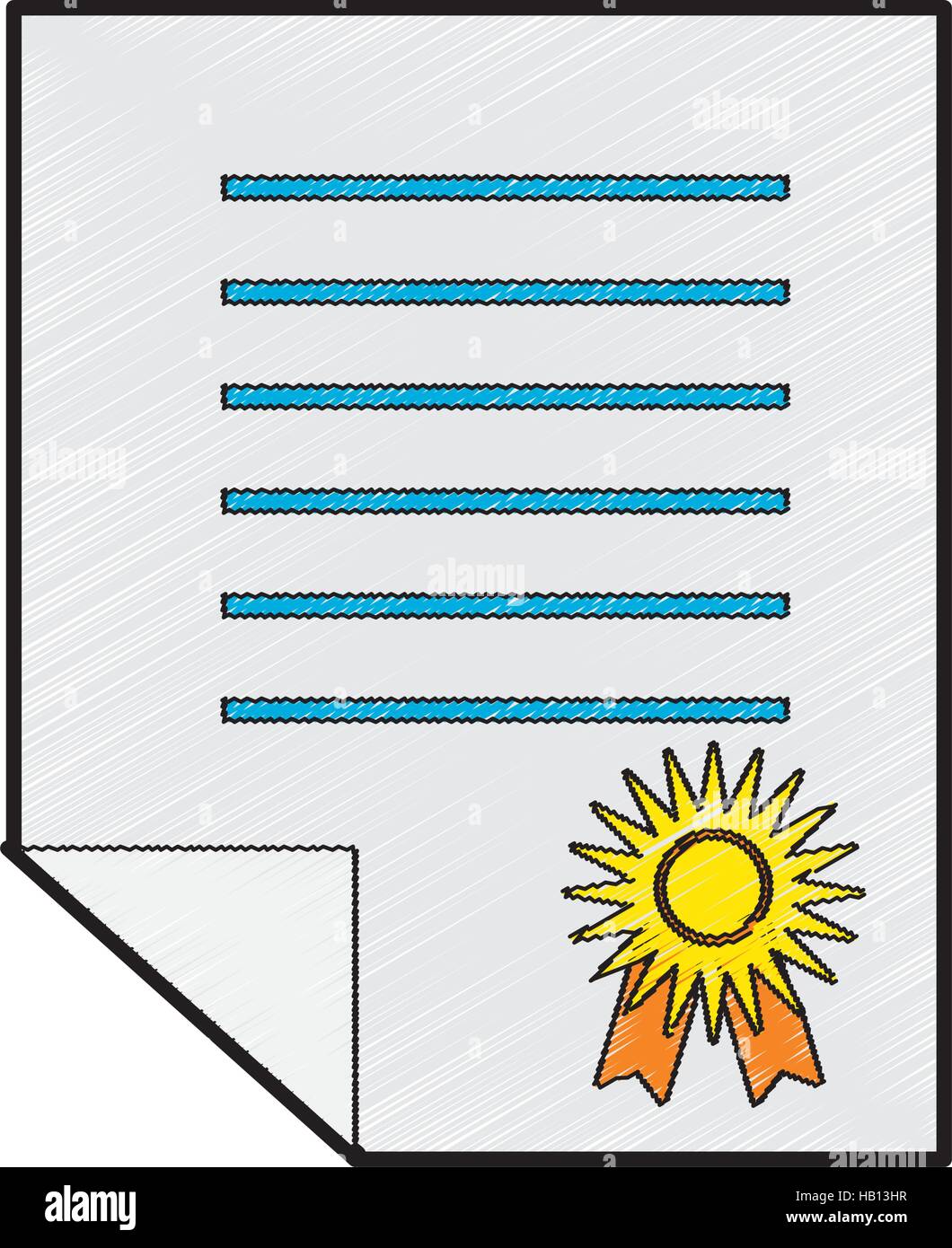 certificate document with seal stamp over white background. vector ...