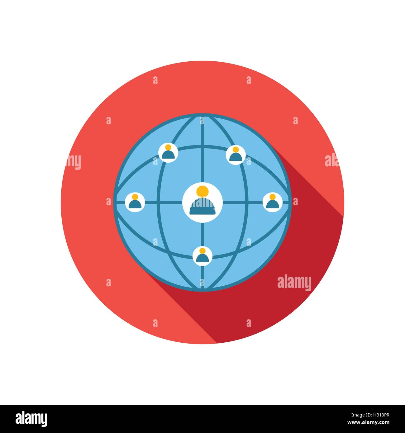 Network connections between people flat icon Stock Vector Image & Art ...