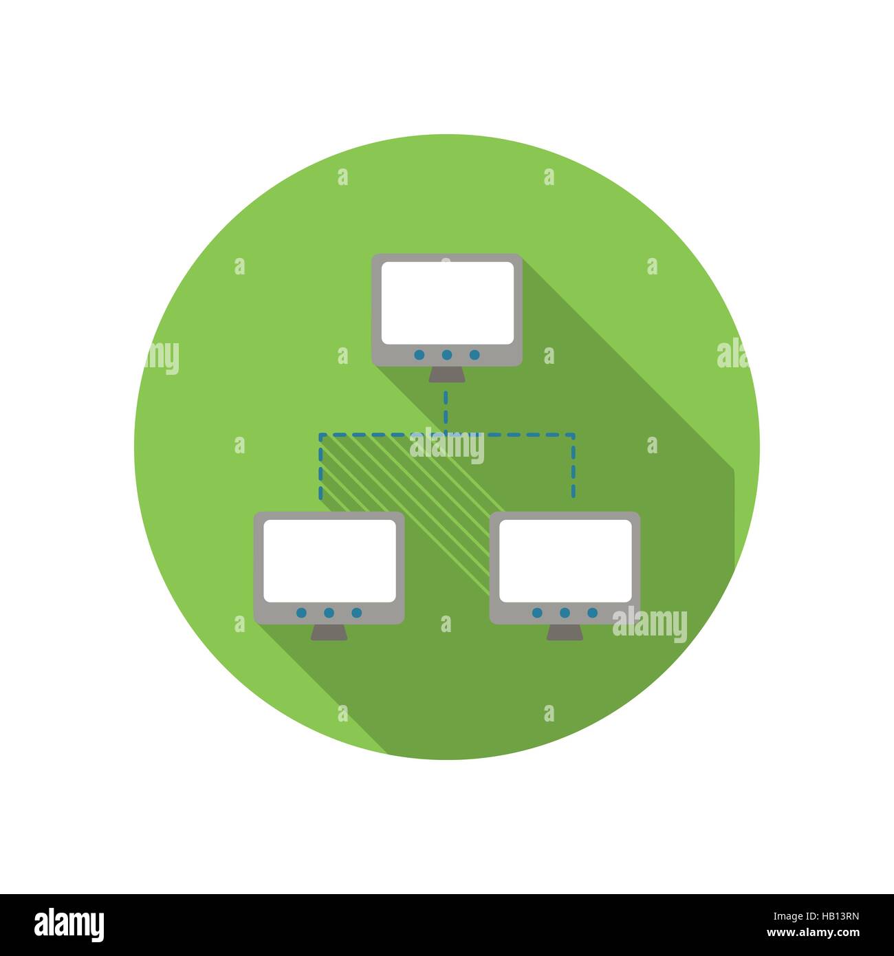 Exchange of data between three computers flat icon Stock Vector Image ...