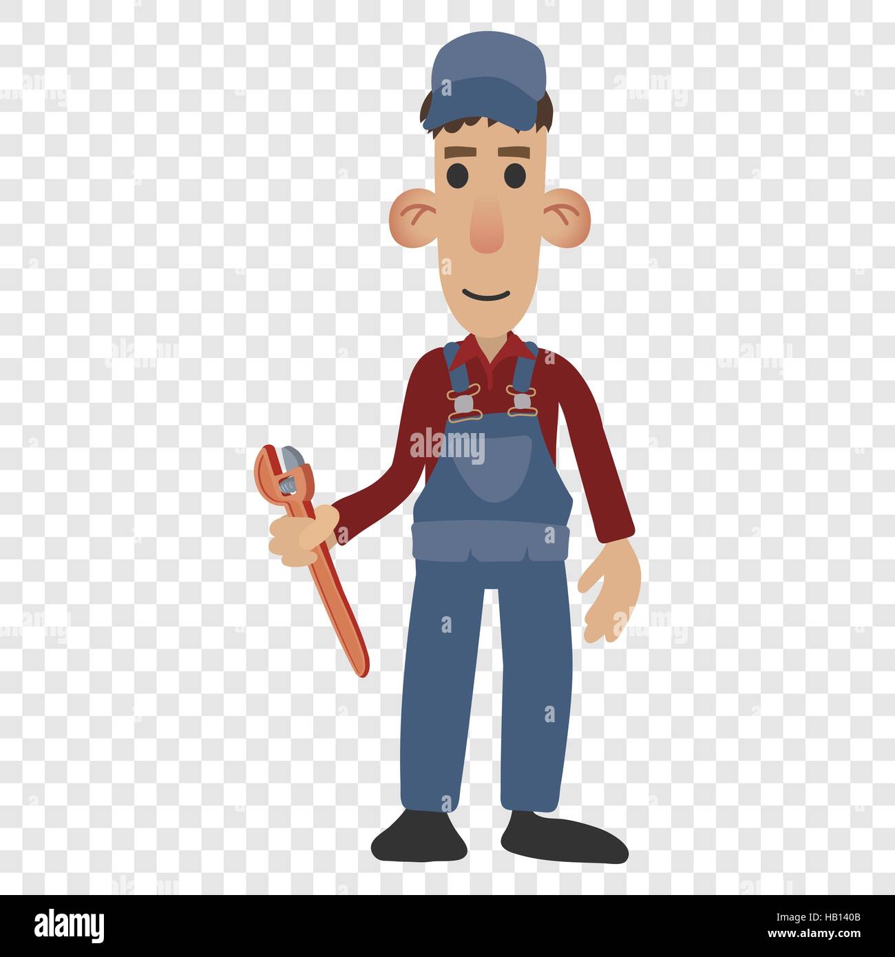 Cartoon plumber holding a wrench Stock Vector Image & Art - Alamy