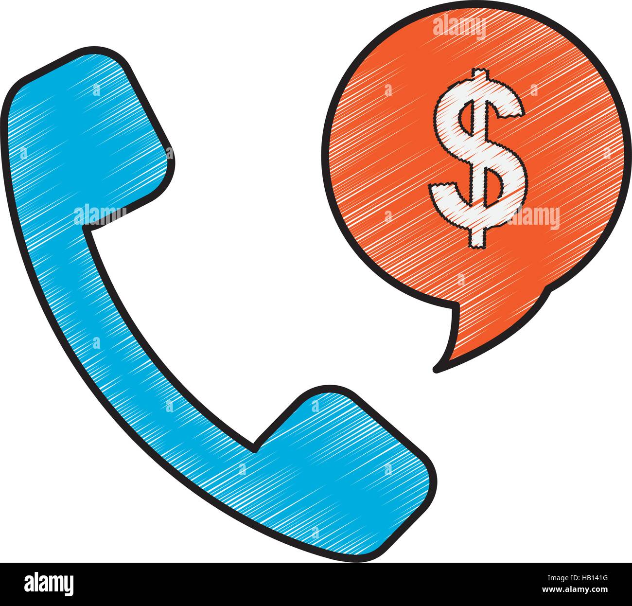handset and speech bubble with money sign over white background. vector ...