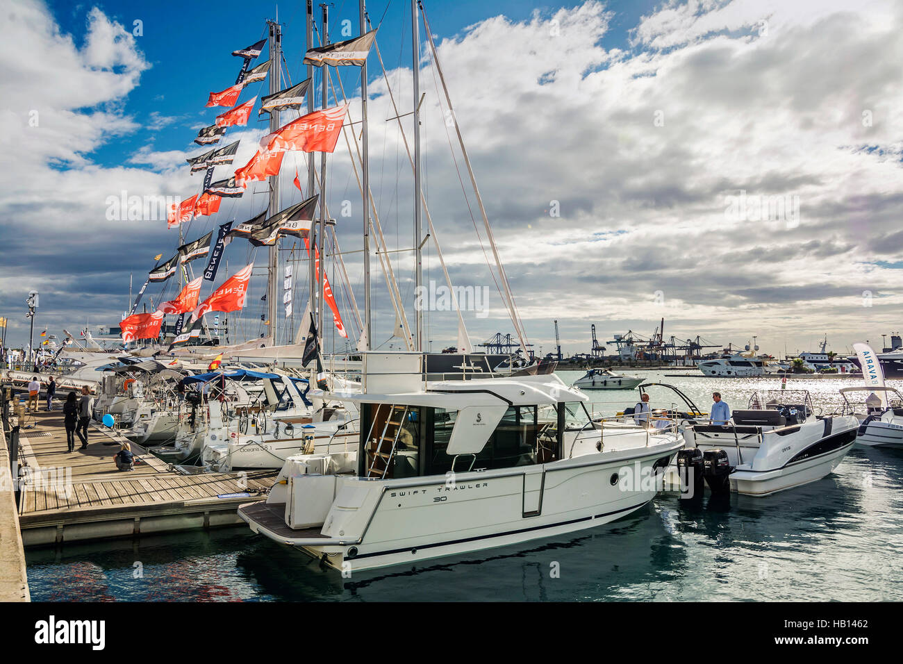 VALENCIA, SPAIN - NOVEMBER 5, 2016. The Valencia Boat Show at Marina ...