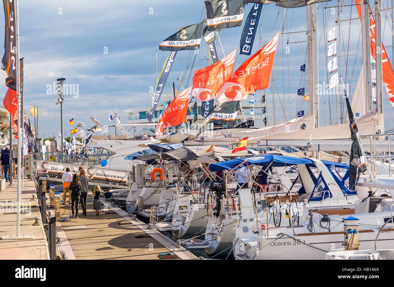 VALENCIA, SPAIN - NOVEMBER 5, 2016. The Valencia Boat Show at Marina ...