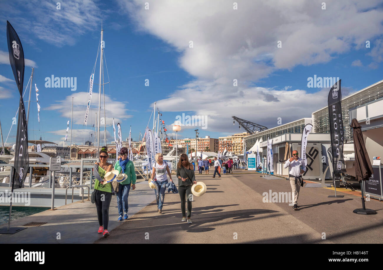 VALENCIA, SPAIN - NOVEMBER 5, 2016. The Valencia Boat Show at Marina ...