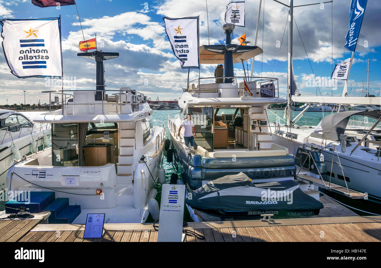 VALENCIA, SPAIN - NOVEMBER 5, 2016. The Valencia Boat Show at Marina ...