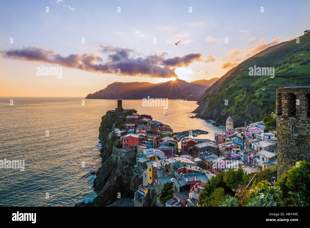 Cinque Terre (Liguria, Italy) - The awesome Five Lands on the sea Stock ...