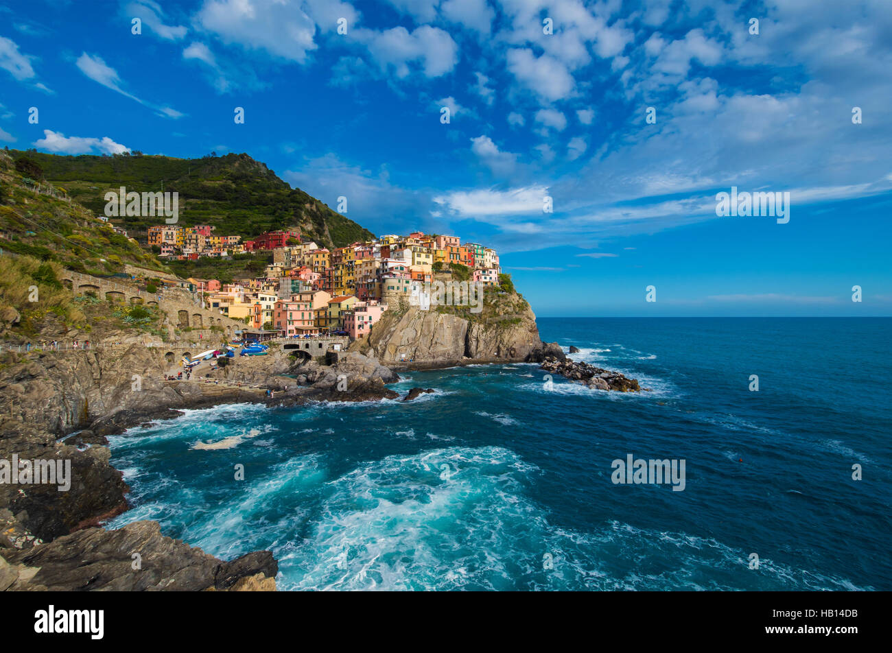 Cinque Terre (Liguria, Italy) - The awesome Five Lands on the sea Stock ...