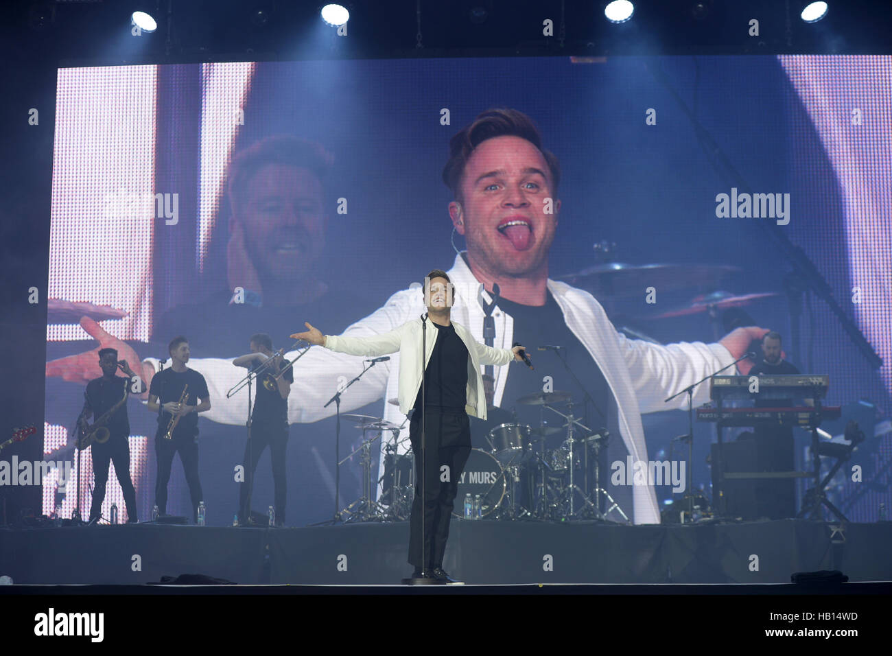 Olly Murs performs on stage on stage at Capital's Jingle Bell Ball with ...