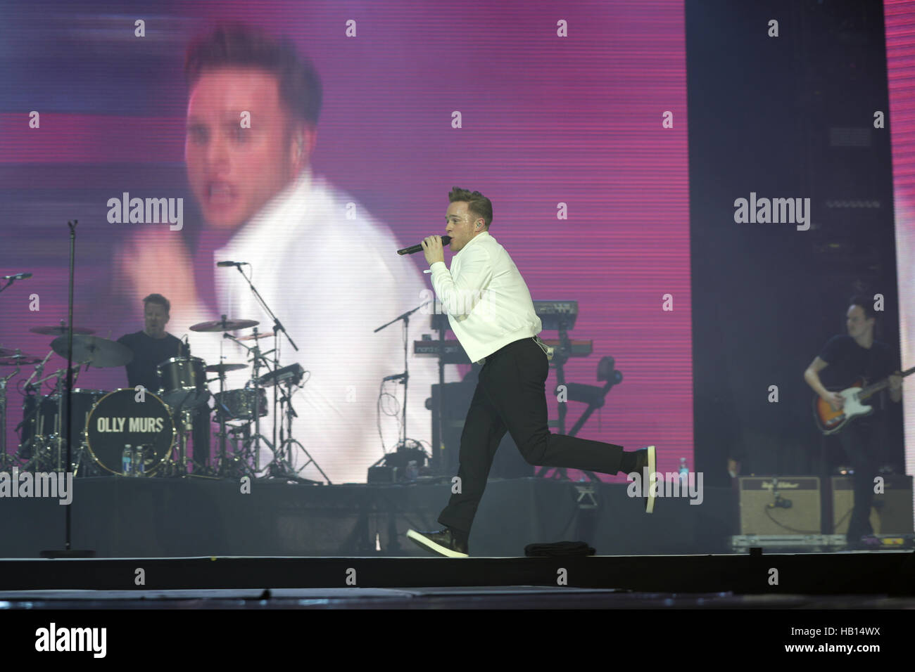 Olly Murs performs on stage on stage at Capital's Jingle Bell Ball with ...