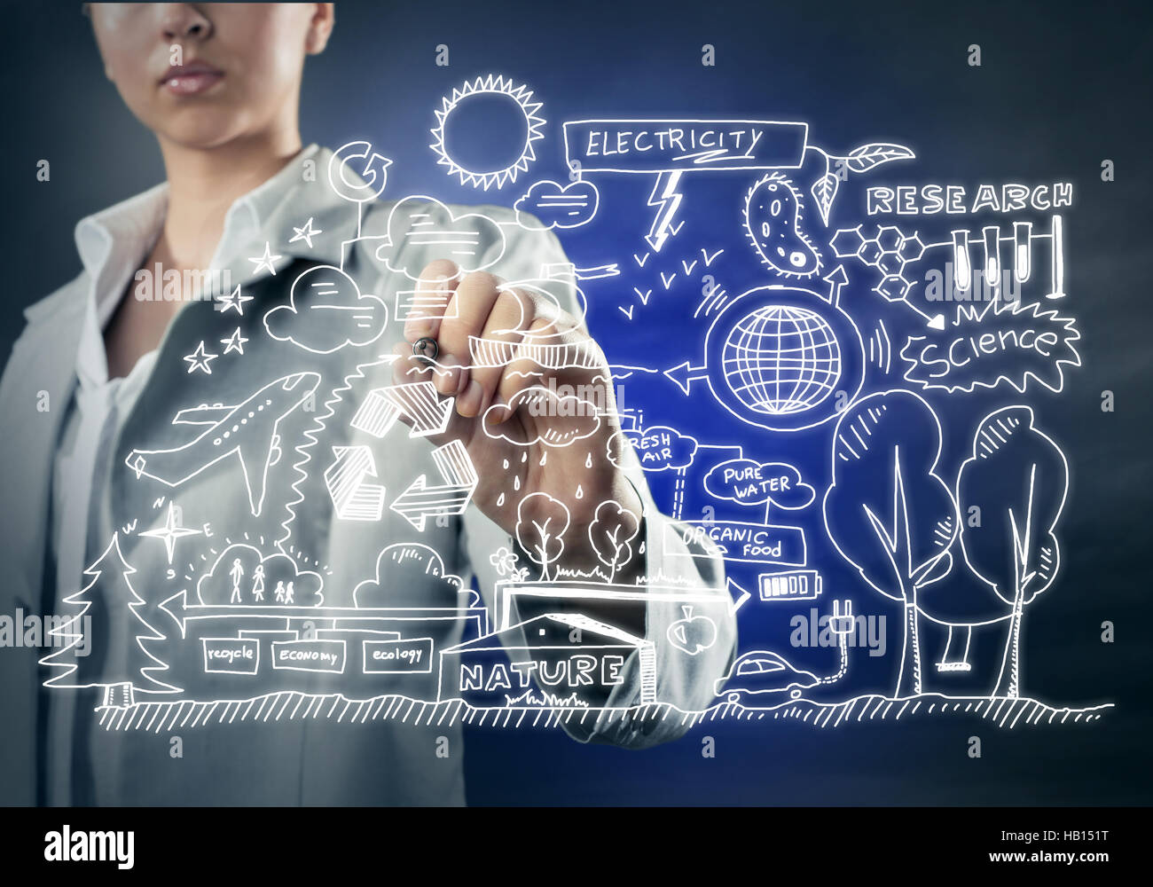 Drawing environmental concept Stock Photo - Alamy