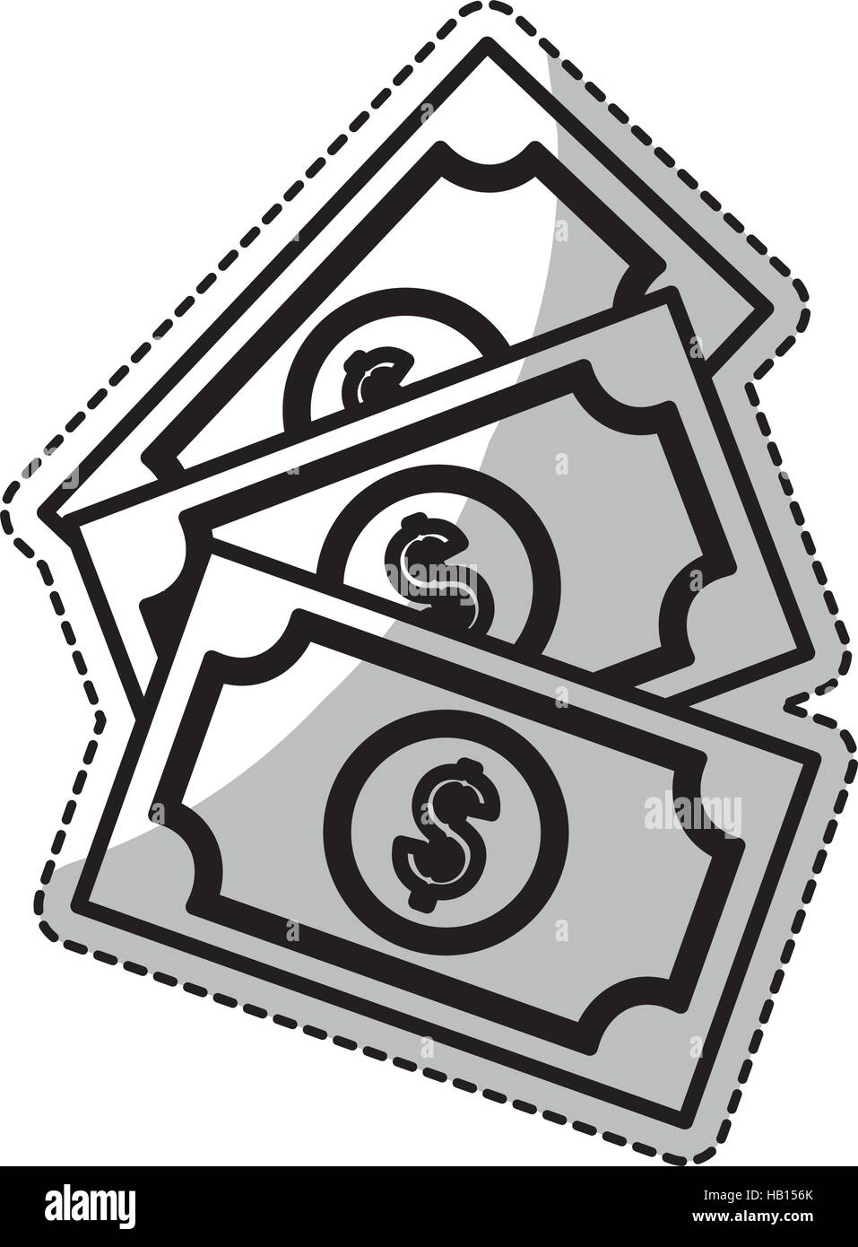 silhouette of money bills over white background. vector illustration ...