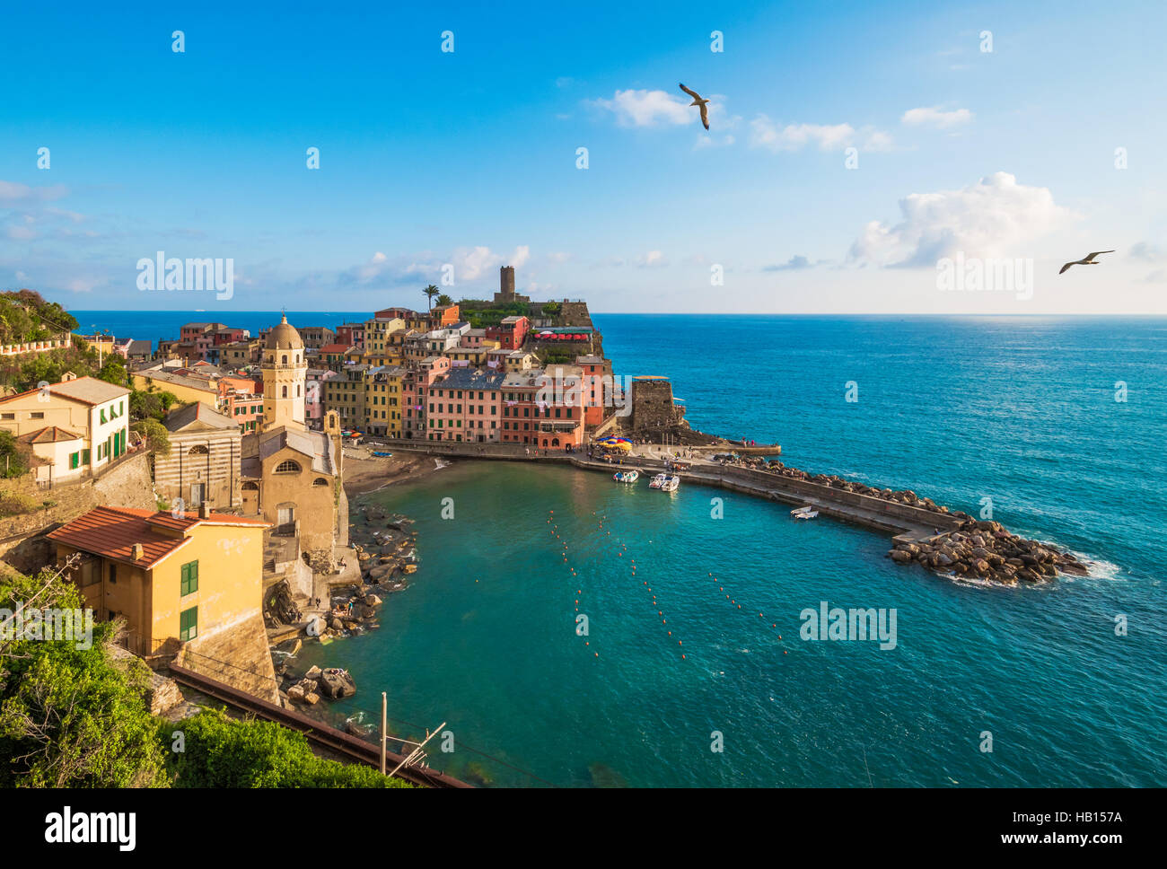 Cinque Terre (Liguria, Italy) - The awesome Five Lands on the sea Stock ...