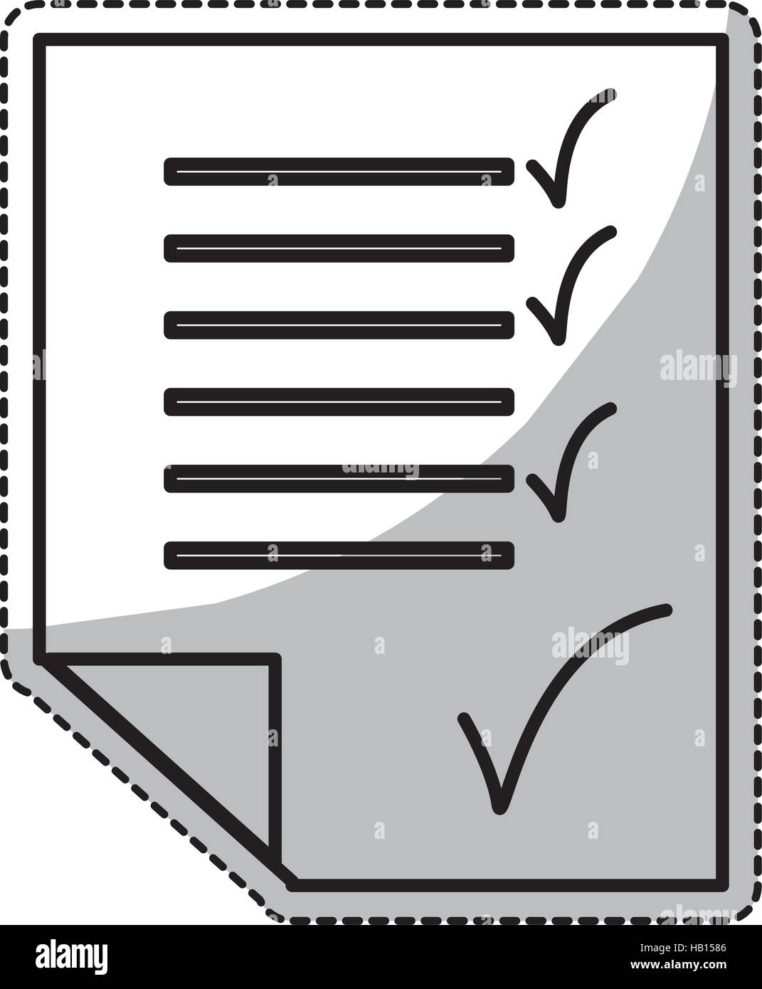 silhouette of check list icon over white background. vector ...