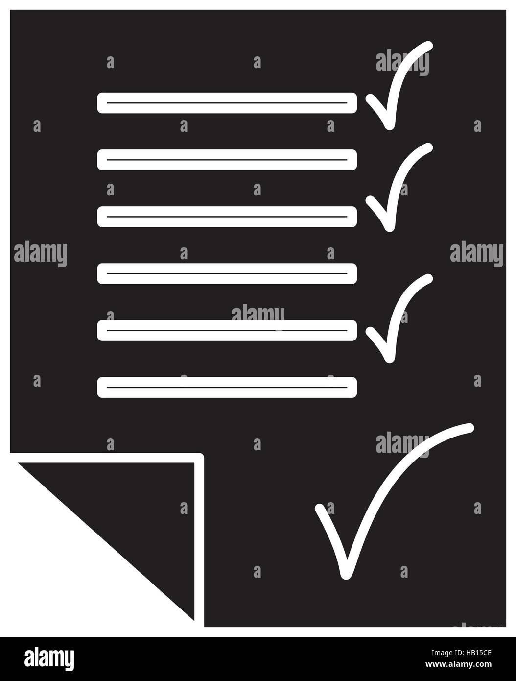 silhouette of check list icon over white background. vector ...
