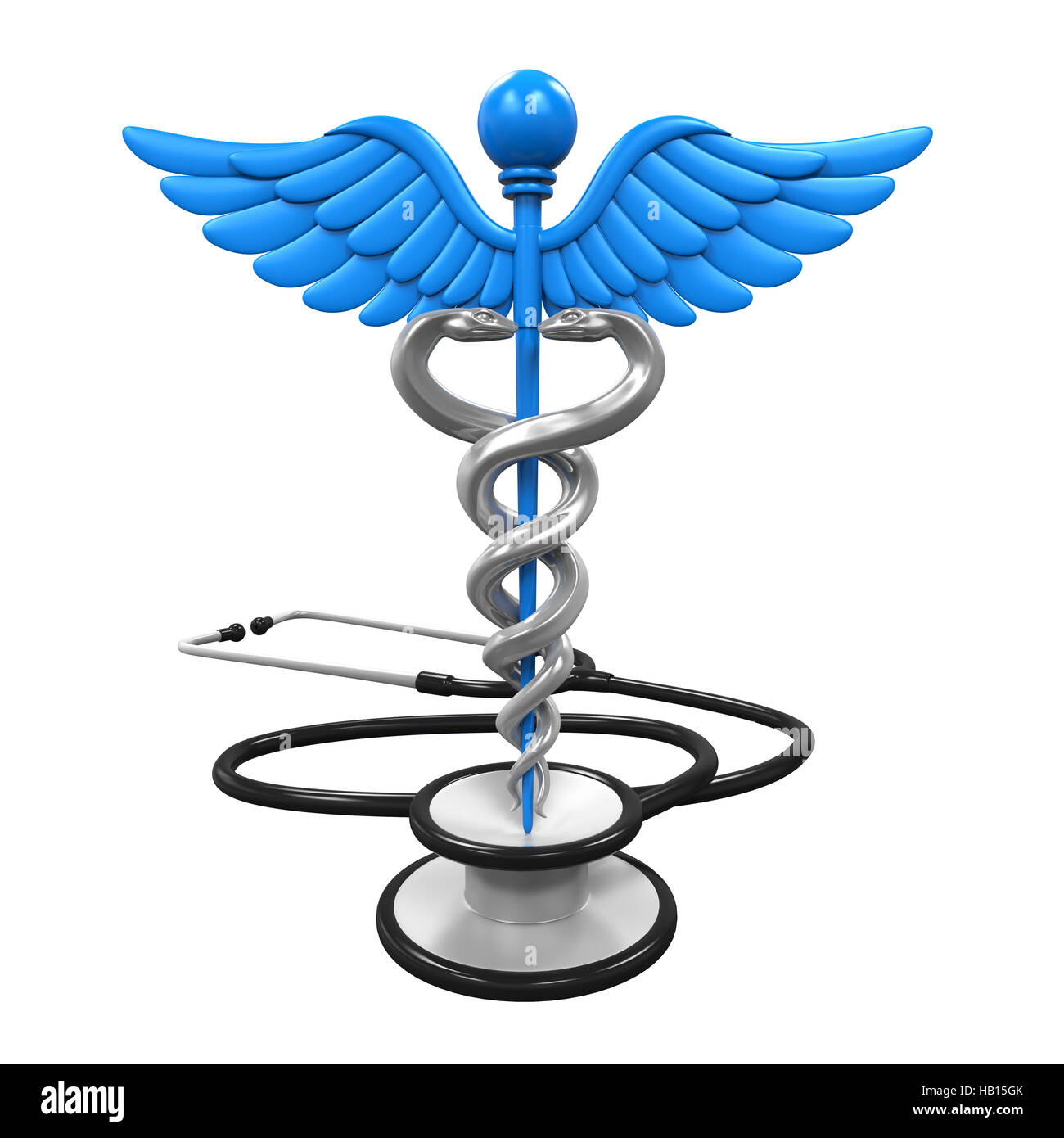Caduceus Symbol and Stethoscope Stock Photo - Alamy