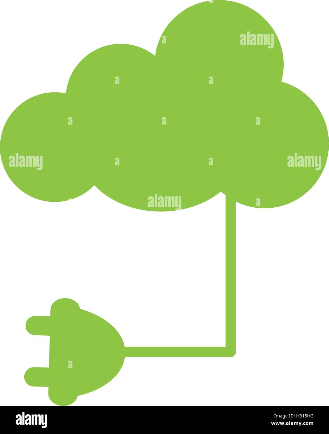 cloud storage with electric plug icon over white background. vector ...