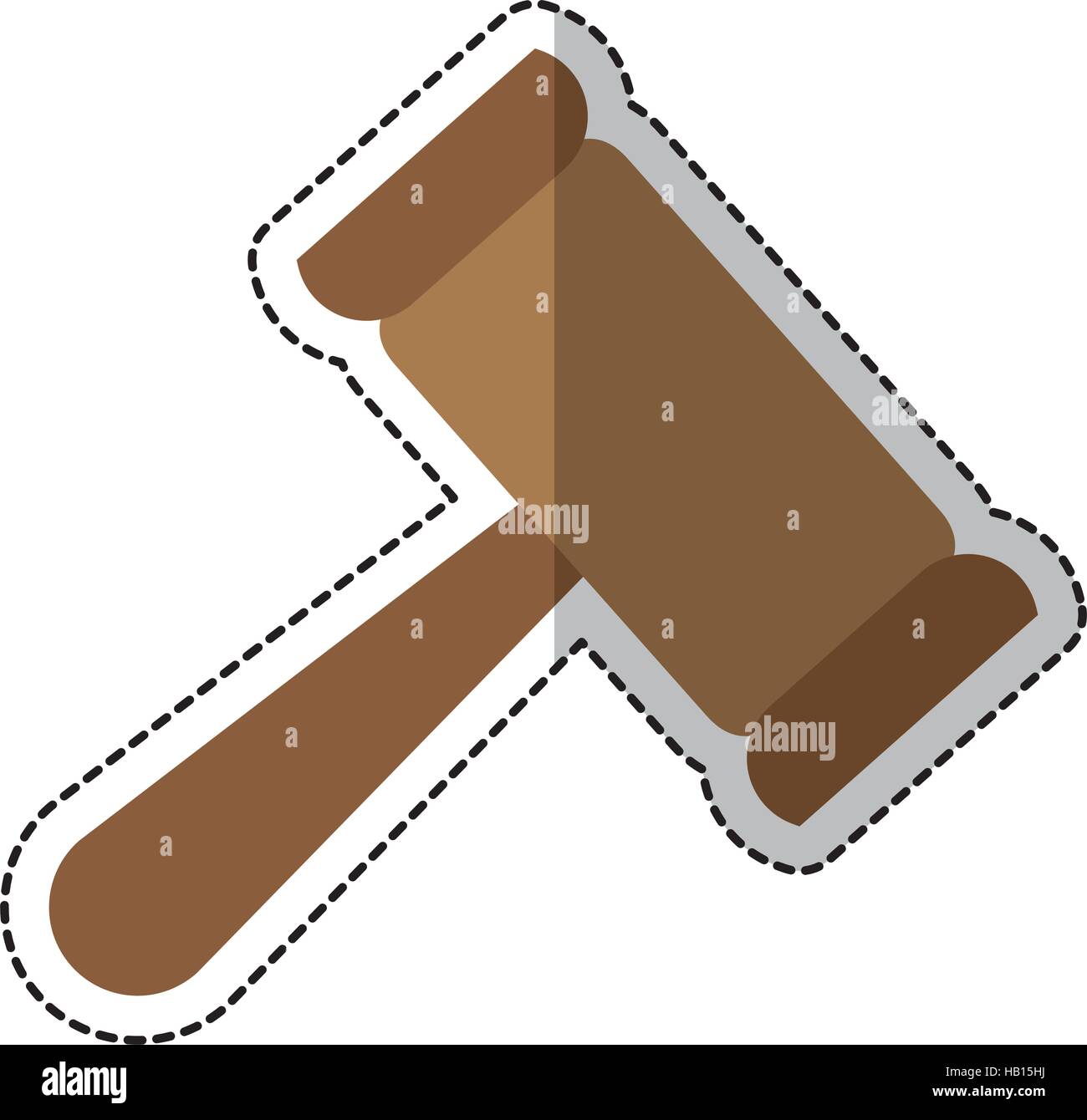 law gavel sticker icon over white background. vector illustration Stock ...