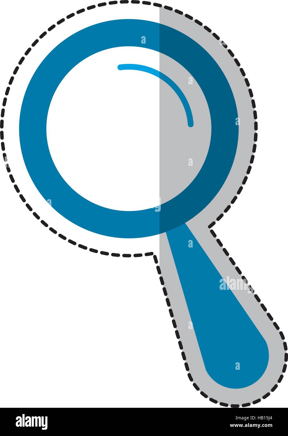 magnifying glass sticker icon over white background. vector llustration ...