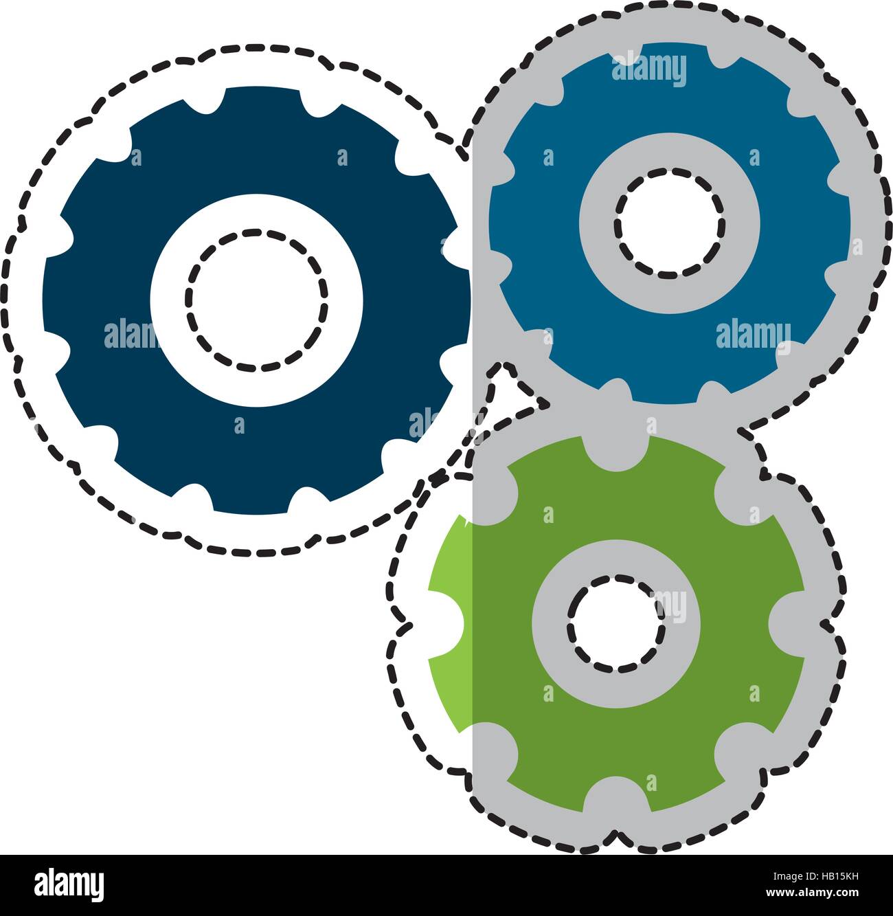 sticker of gears wheels over white background. vector illustration ...