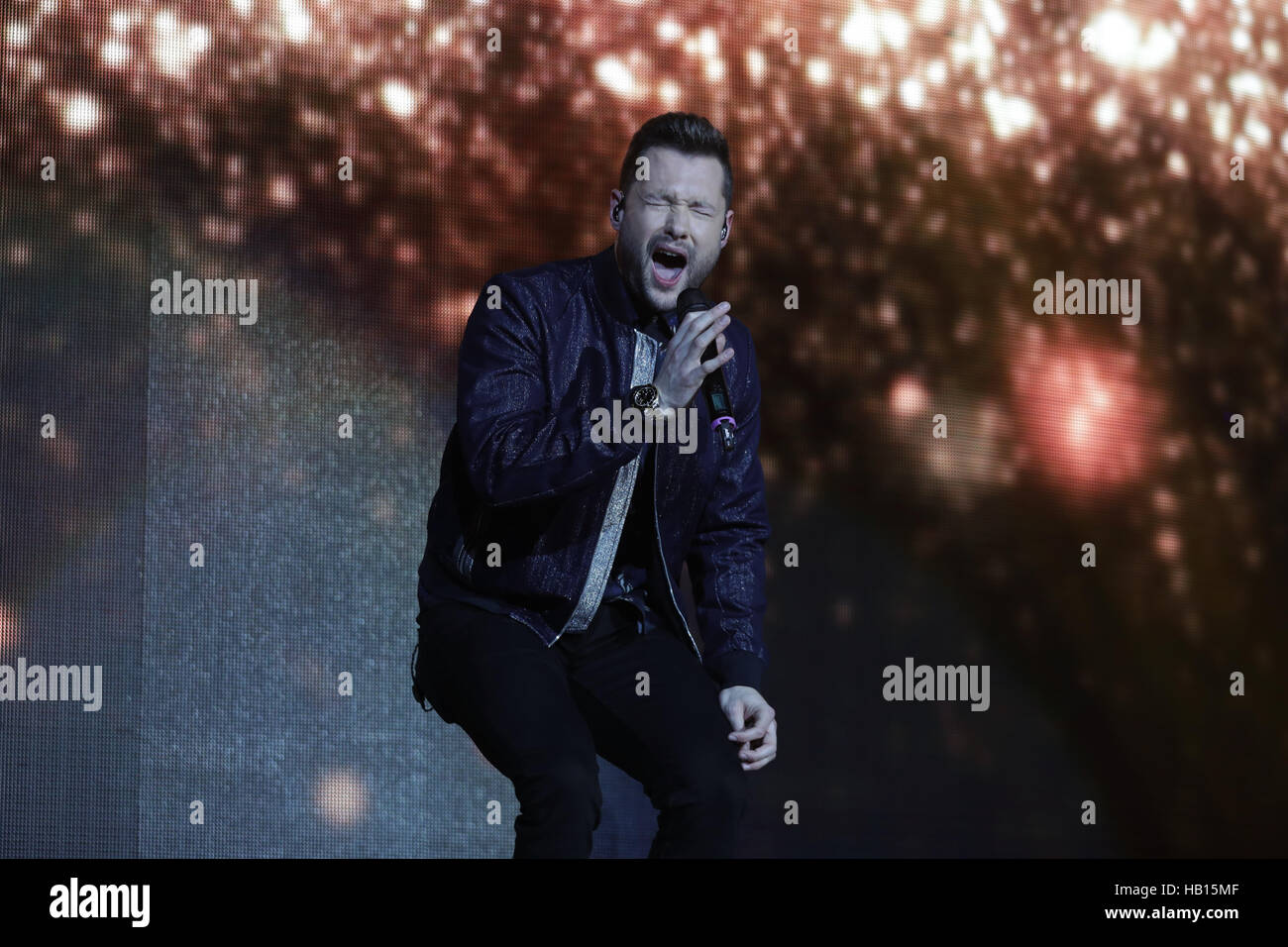 Calum scott performs on stage capitals jingle bell ball hi-res stock ...