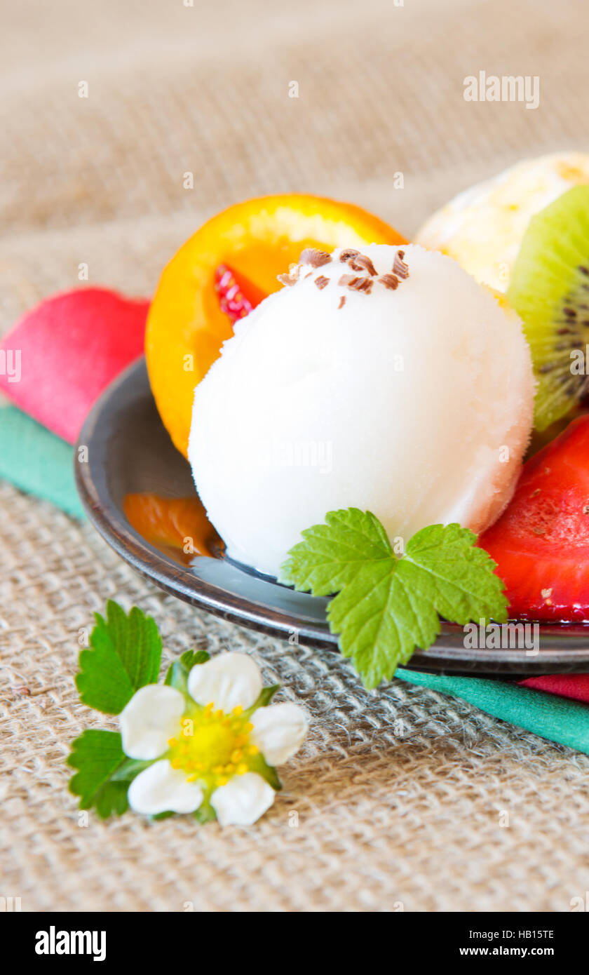 Mixed fruit ice cream hi-res stock photography and images - Alamy