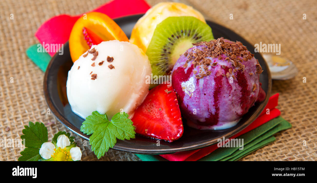 Mixed fruit ice Stock Photo - Alamy