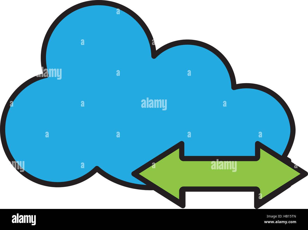cloud storage with sharing arrow icon over white background. vector ...