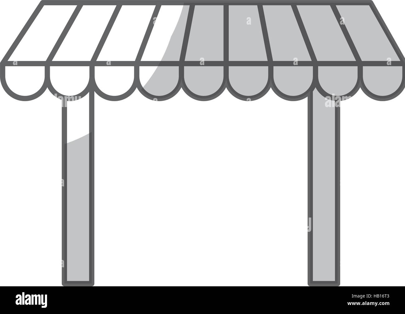 silhouette of store awning icon over white background. vector ...