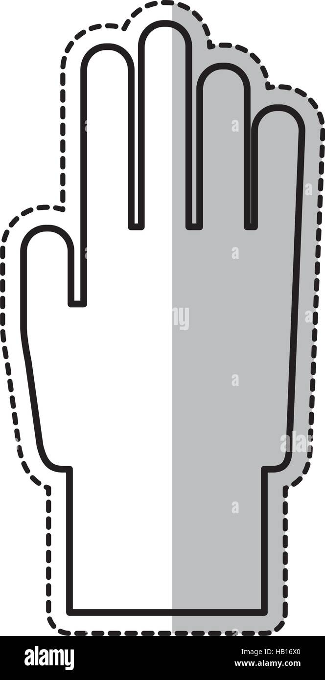 sticker of human hand icon over white background. vector illustration ...
