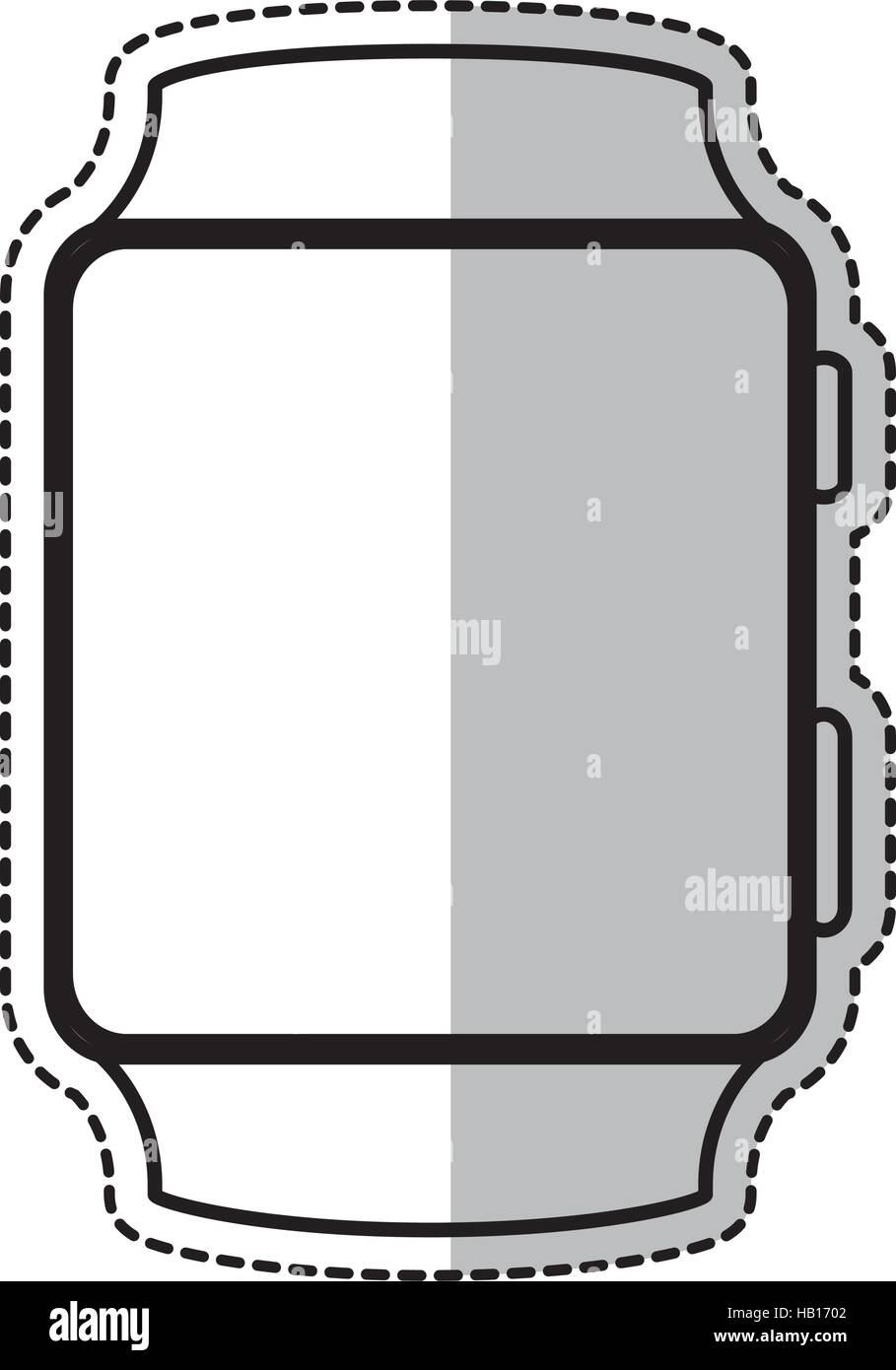 sticker of smart watch icon over white background. wearable technology ...