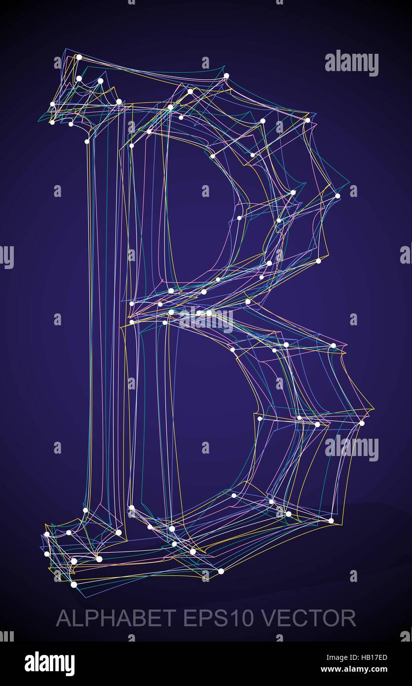 Abstract illustration of a Multicolor sketched uppercase letter B with ...