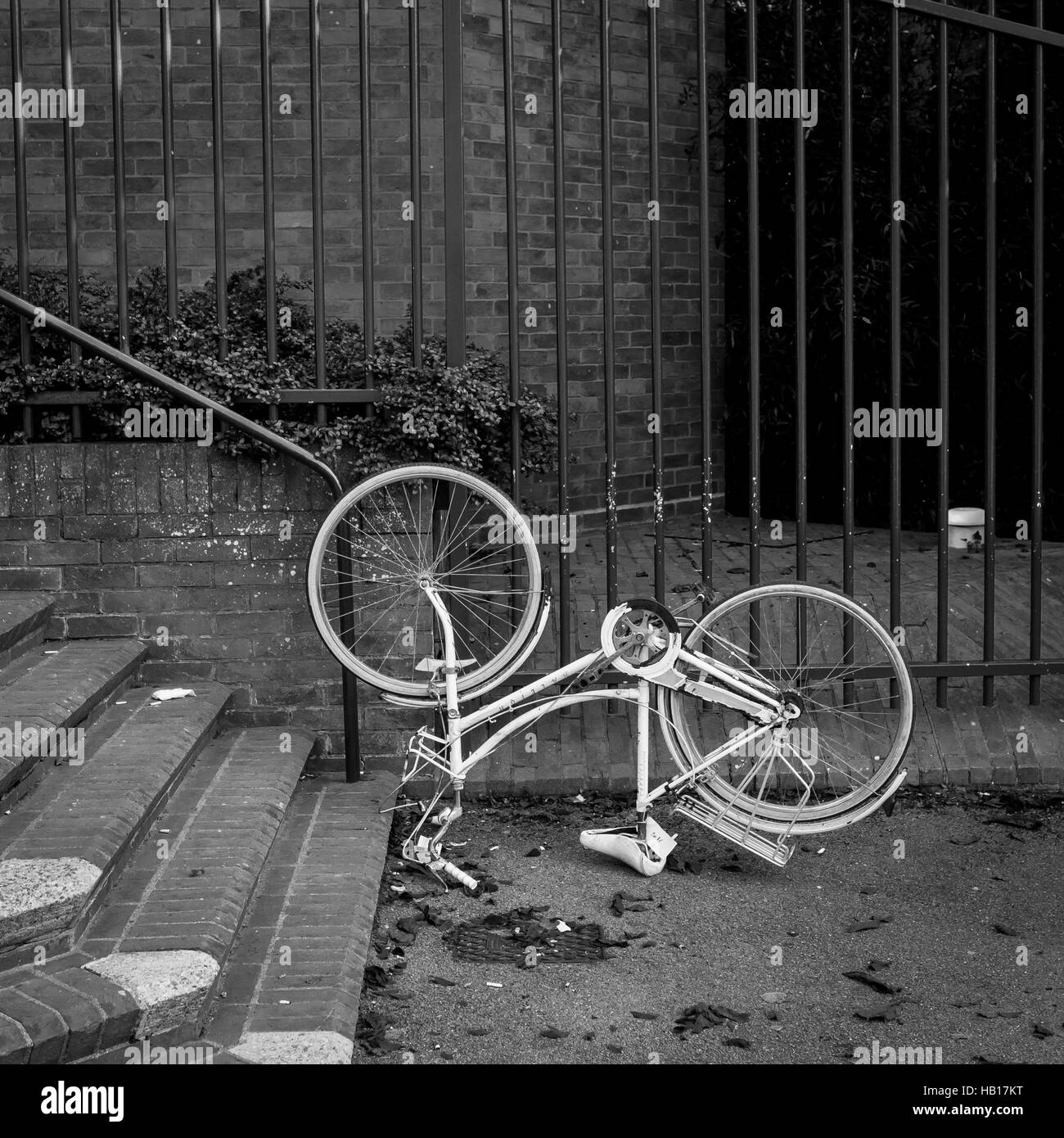 Upside down bicycle Black and White Stock Photos & Images - Alamy