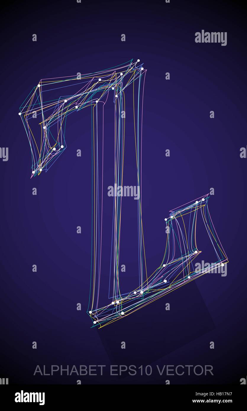 Abstract illustration of a Multicolor sketched uppercase letter Z with ...