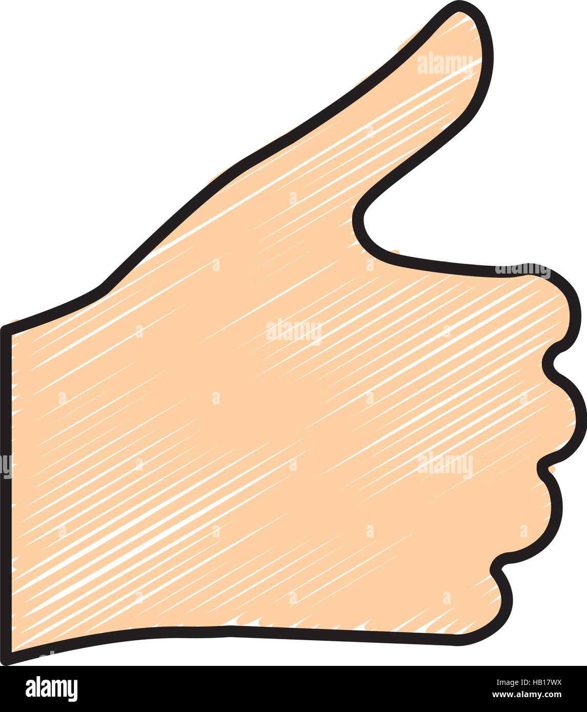 human hand with finger up good expression over white background. sketch ...