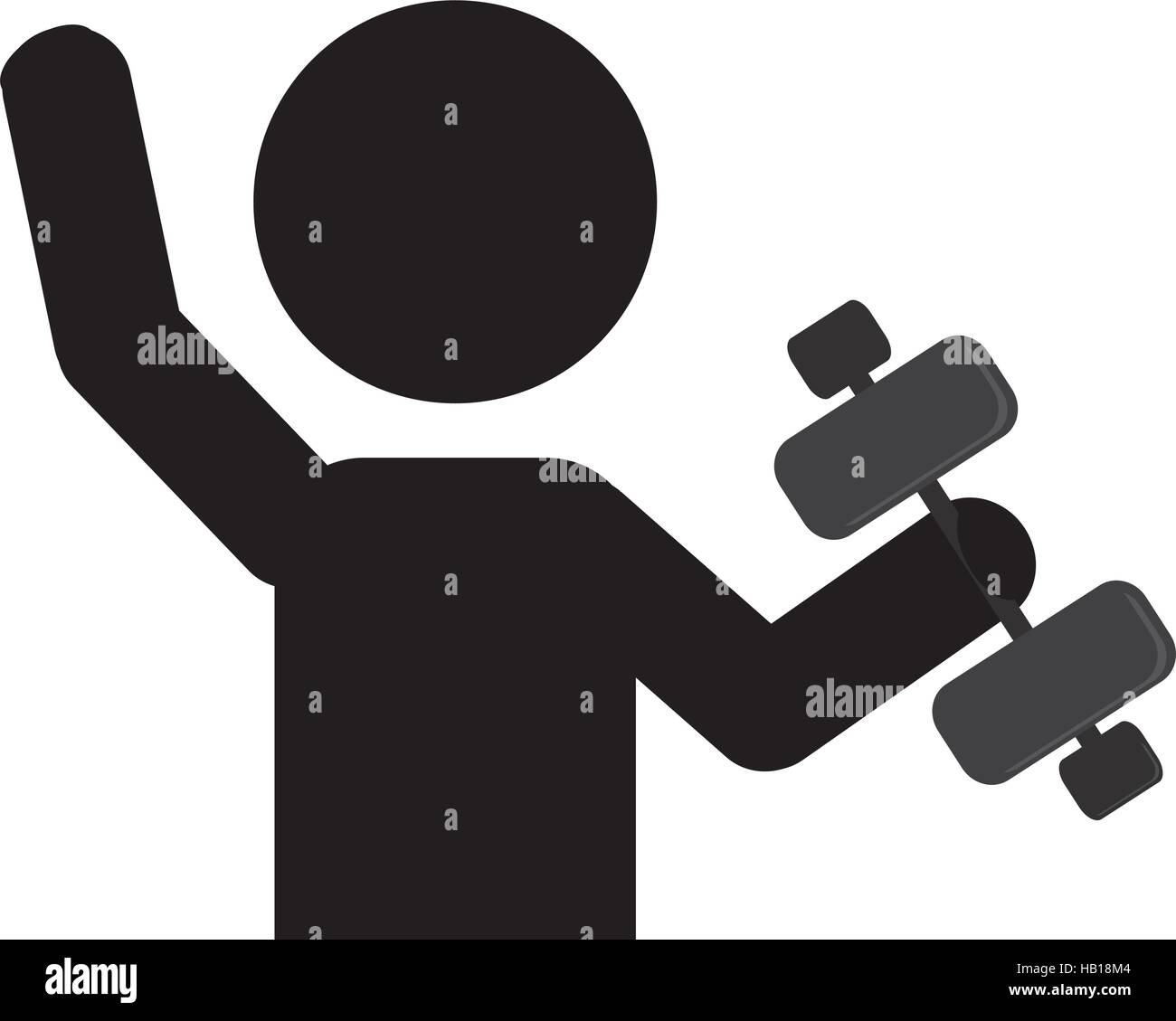 dumbbell exercise pictogram icon image vector illustration design Stock ...