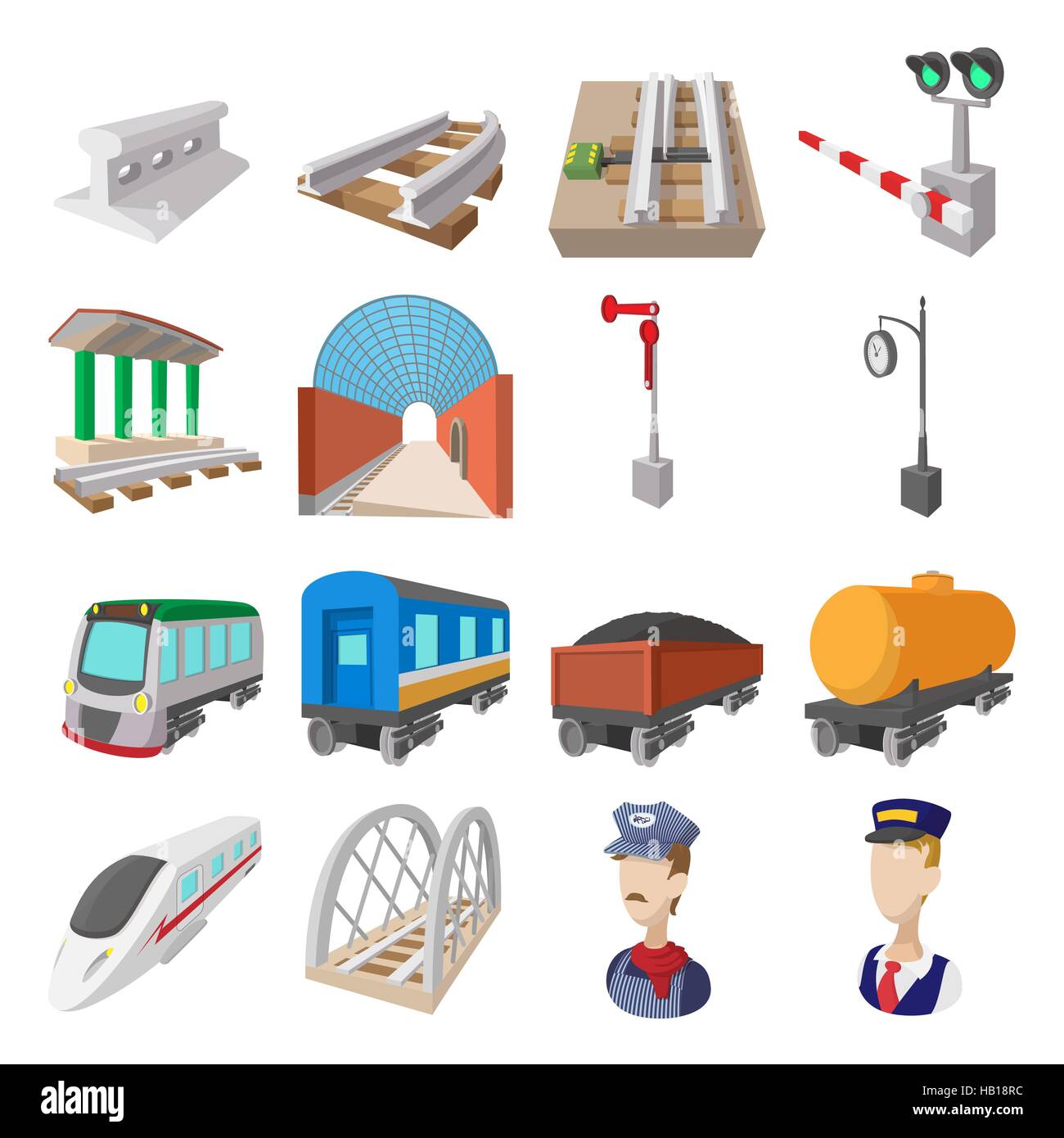 Railroad cartoon icons Stock Vector Image & Art - Alamy