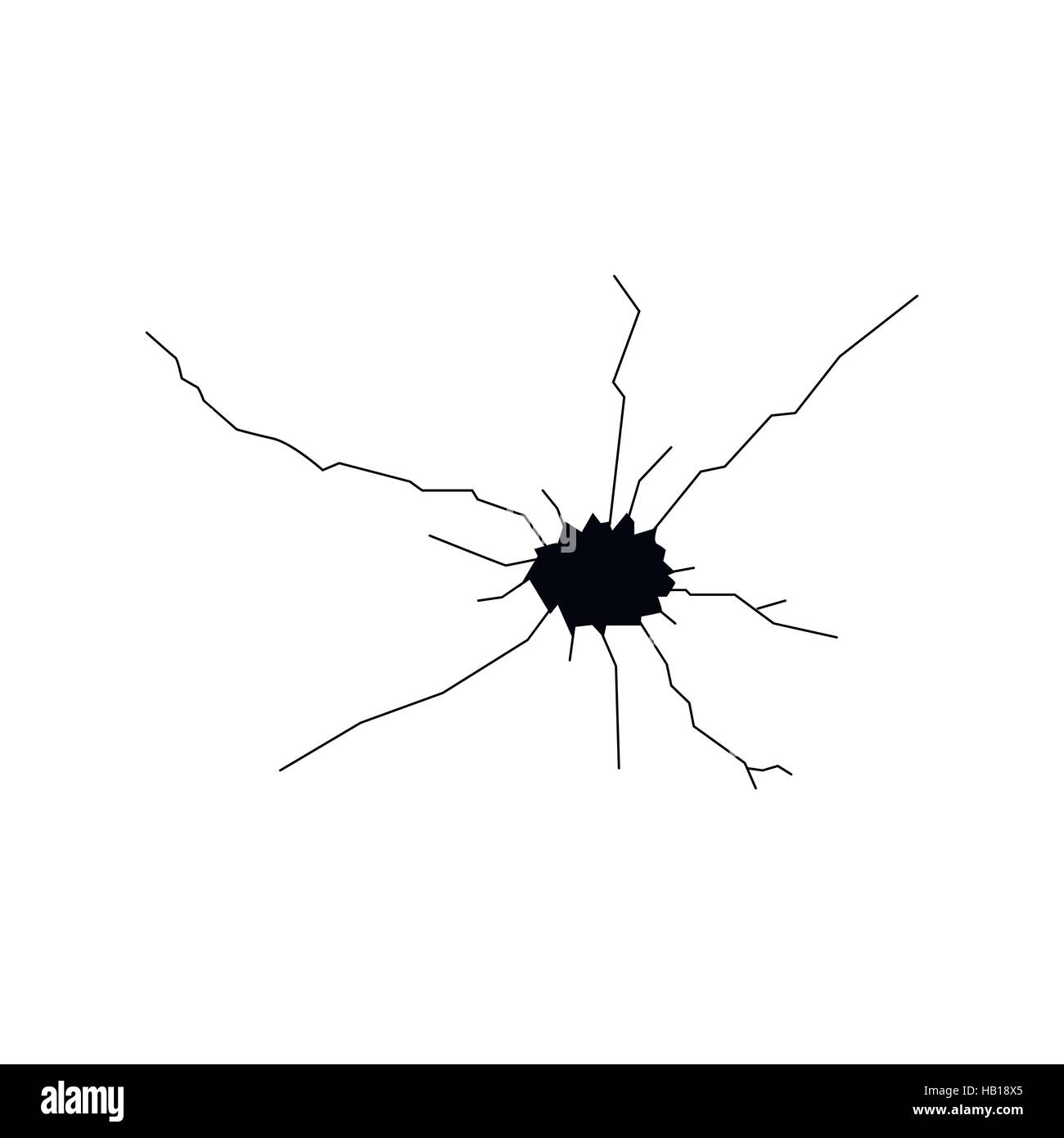 Cracked hole silhouette black hi-res stock photography and images - Alamy