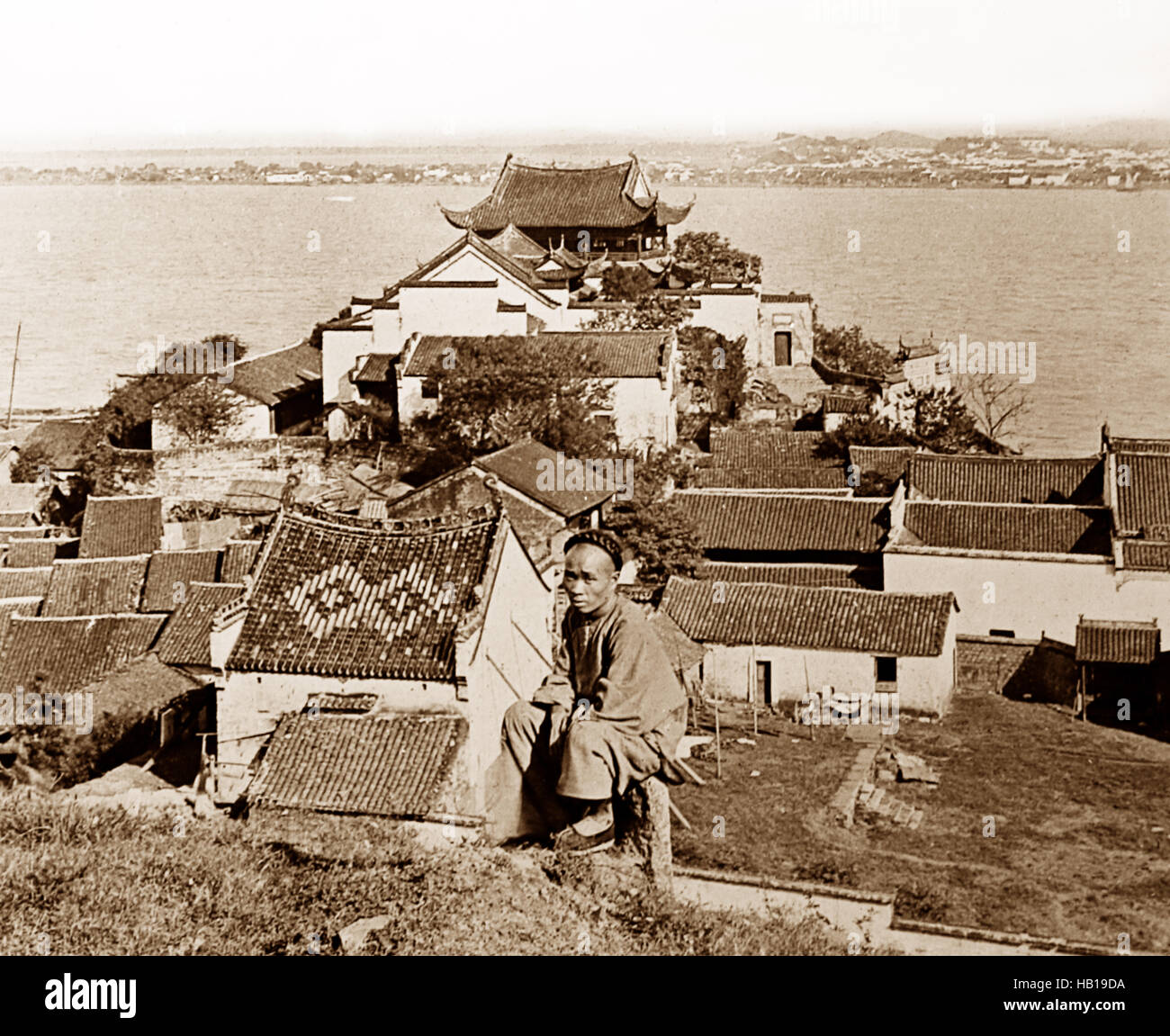 Hankow and the Yangtze River from Wuchan, China - early 1900s Stock ...