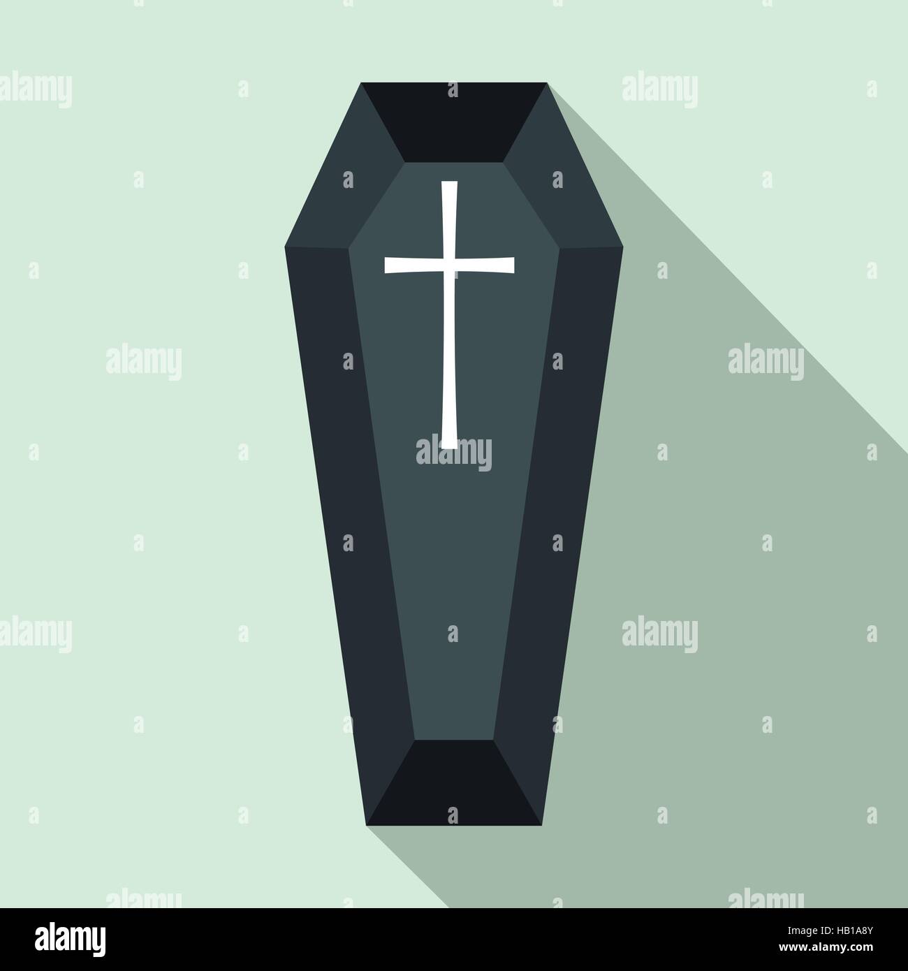 Coffin icon flat color Stock Vector Images - Alamy