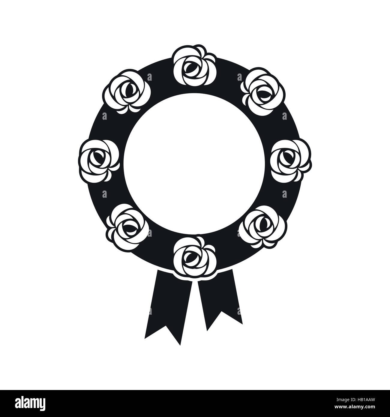 Funeral wreath black icon Stock Vector Image & Art - Alamy