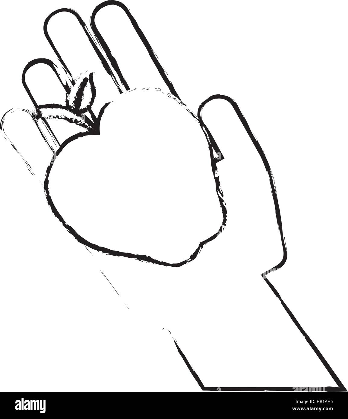 hand holding a apple fruit icon over white background. healthy food ...