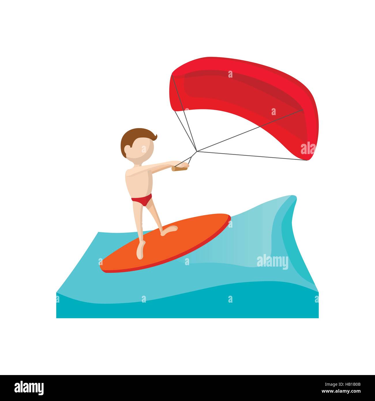 Kitesurfing cartoon icon Stock Vector Image & Art - Alamy