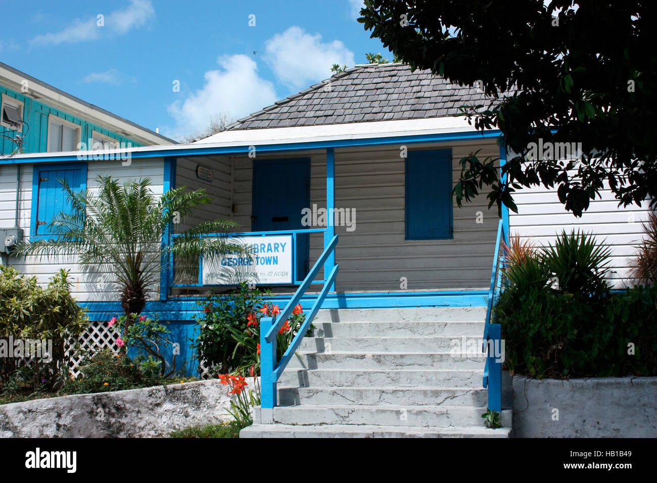 The library in Georgetown, Great Exuma, The Bahamas Stock Photo - Alamy