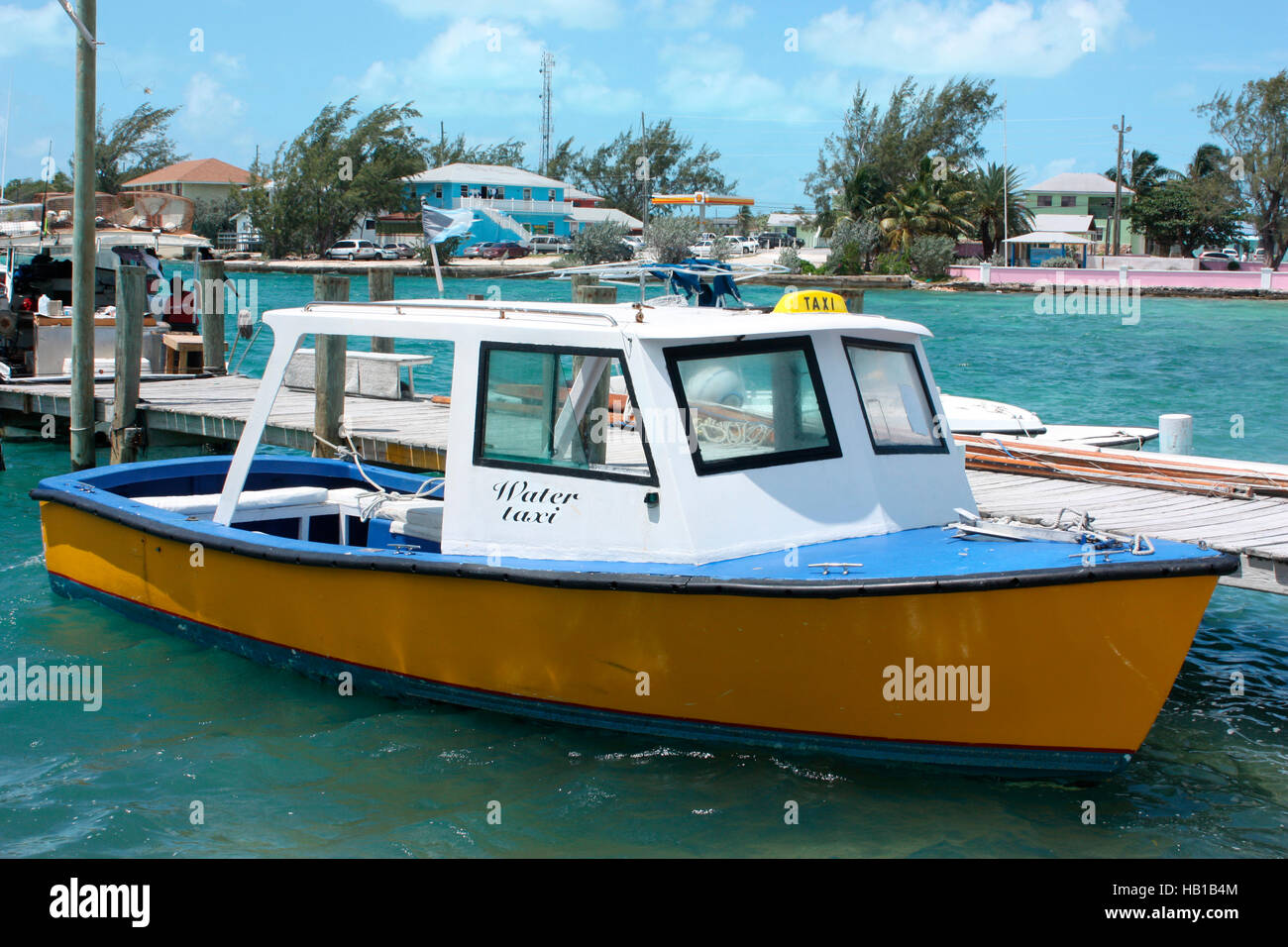 Water taxi from Great Exuma to Stocking Island, Bahamas Stock Photo - Alamy