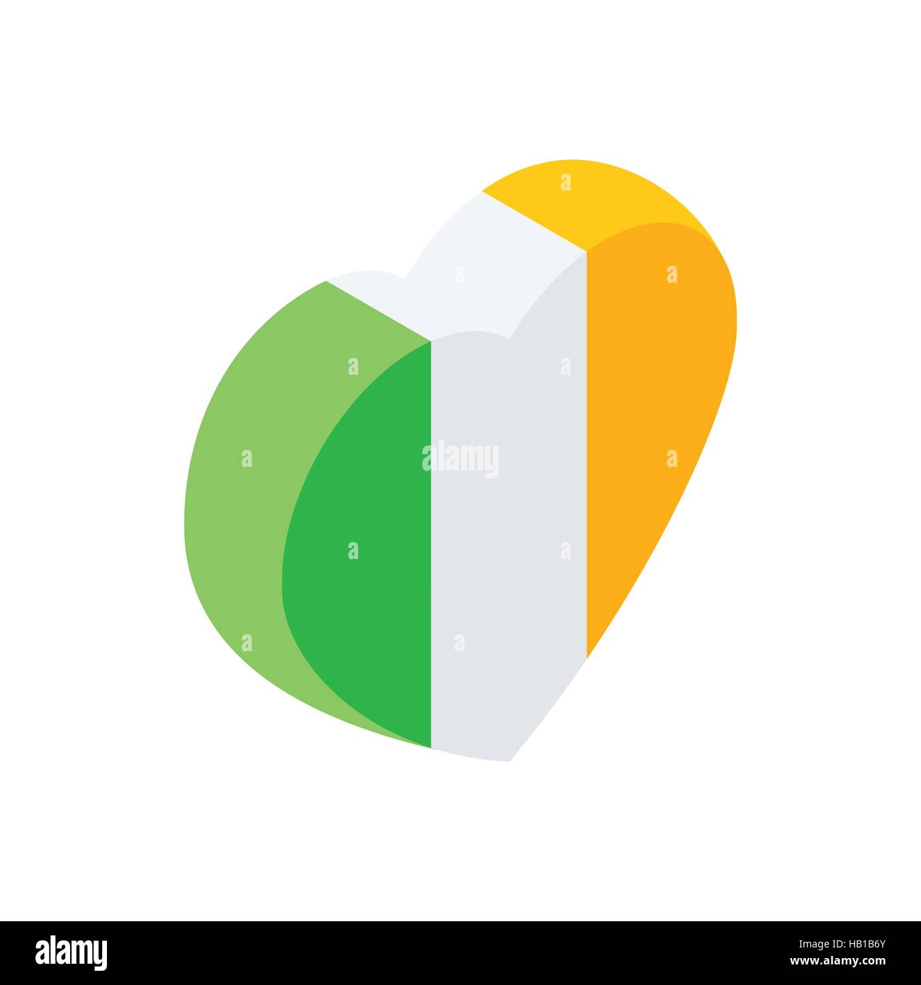Heart in irish colors isometric 3d icon Stock Vector Image & Art - Alamy