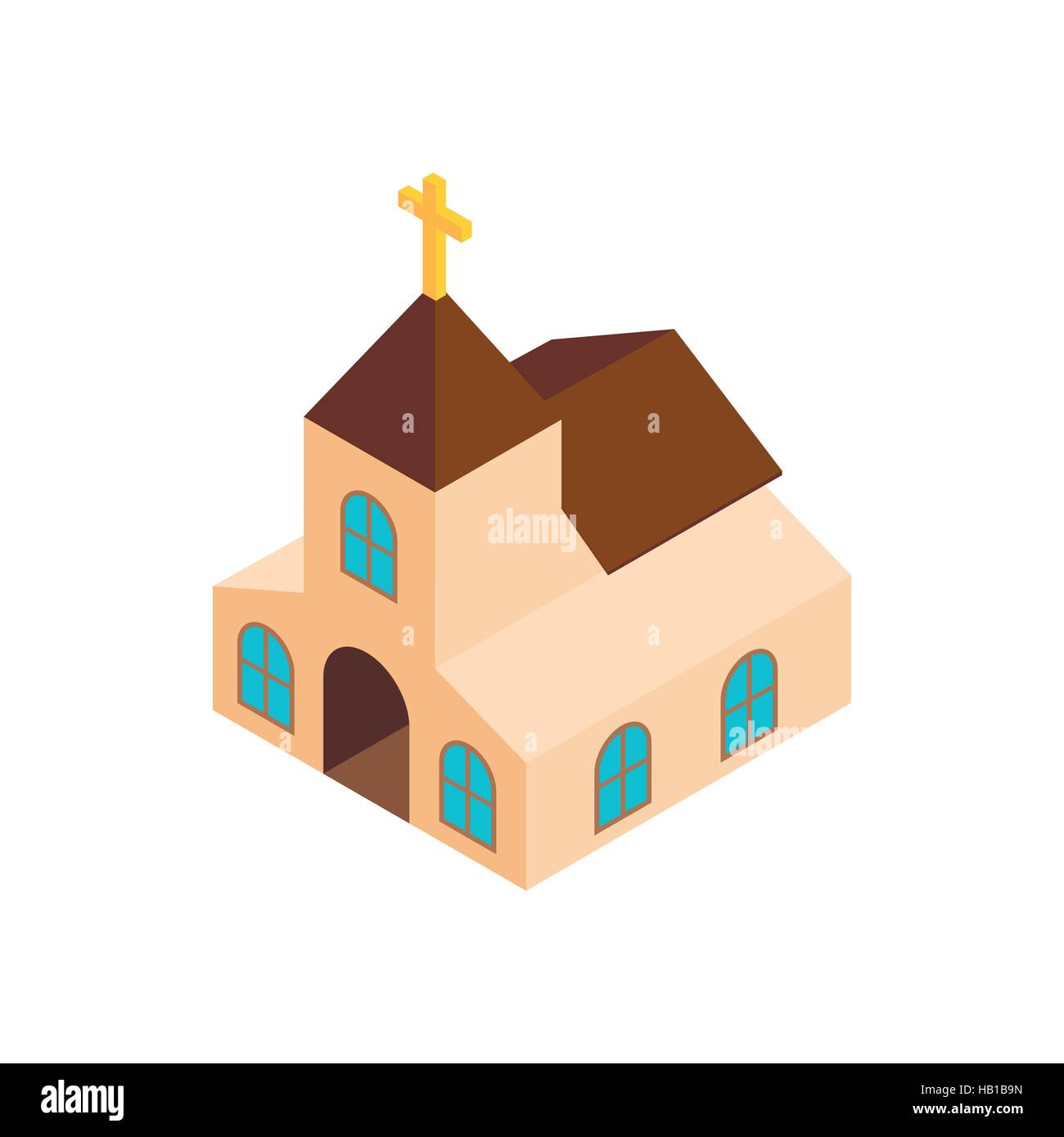 Vector icon isometric church cathedral Stock Vector Images - Alamy