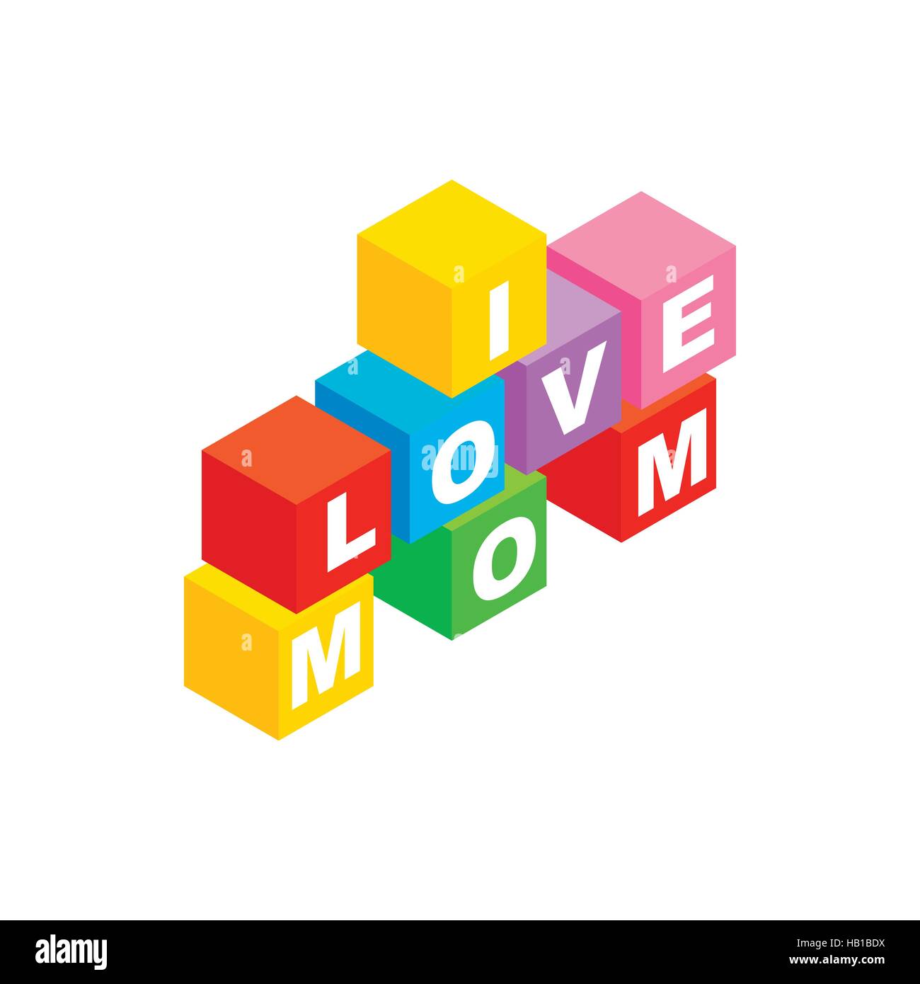 Blocks spelling the words I love mom icon Stock Vector Image & Art - Alamy