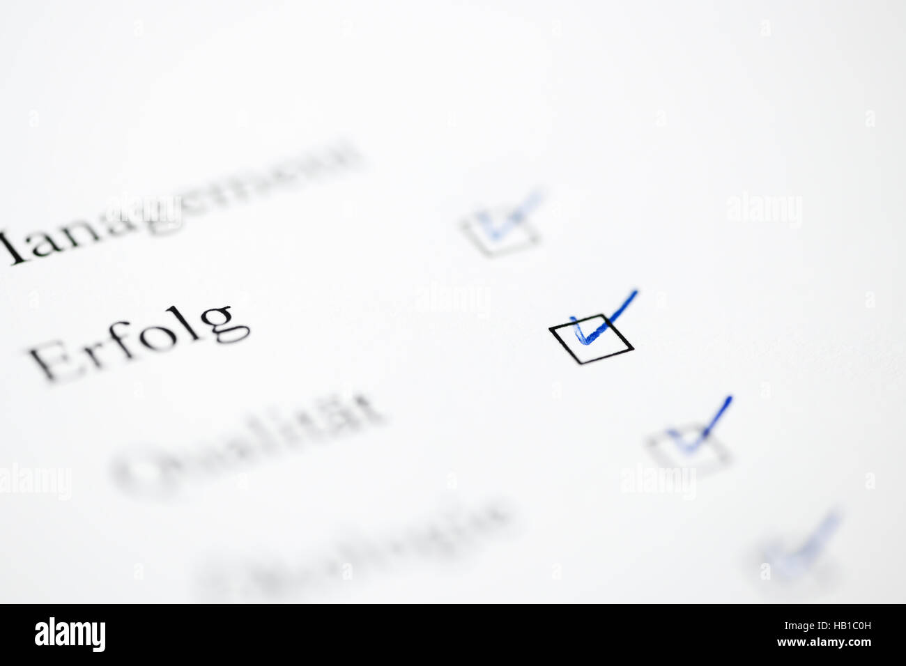 check mark for management Stock Photo - Alamy